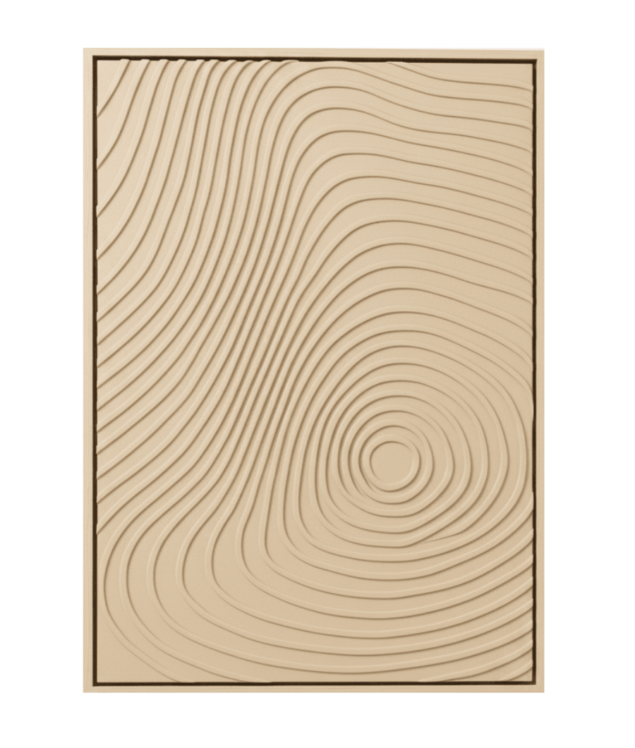The Beige Orbit Contours Textured Wall Art Dubai 80 × 60 cm